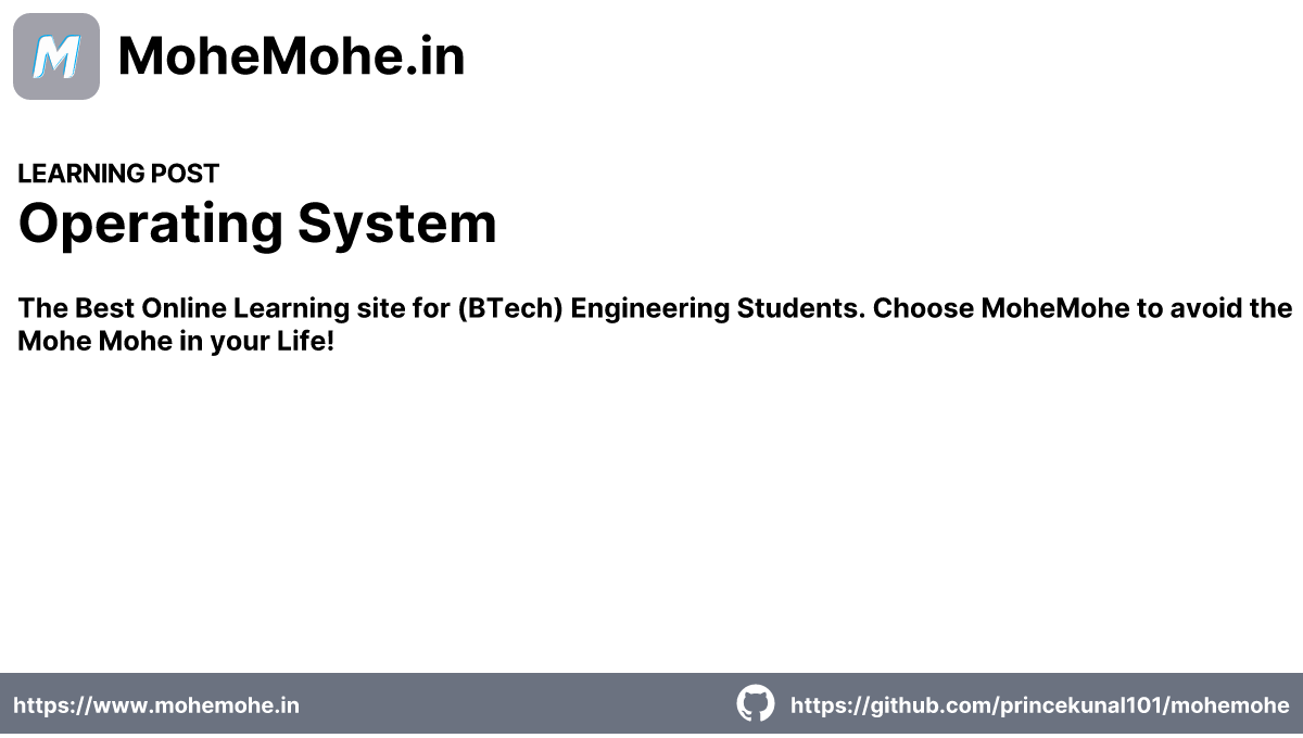 Operating System - MoheMohe.in